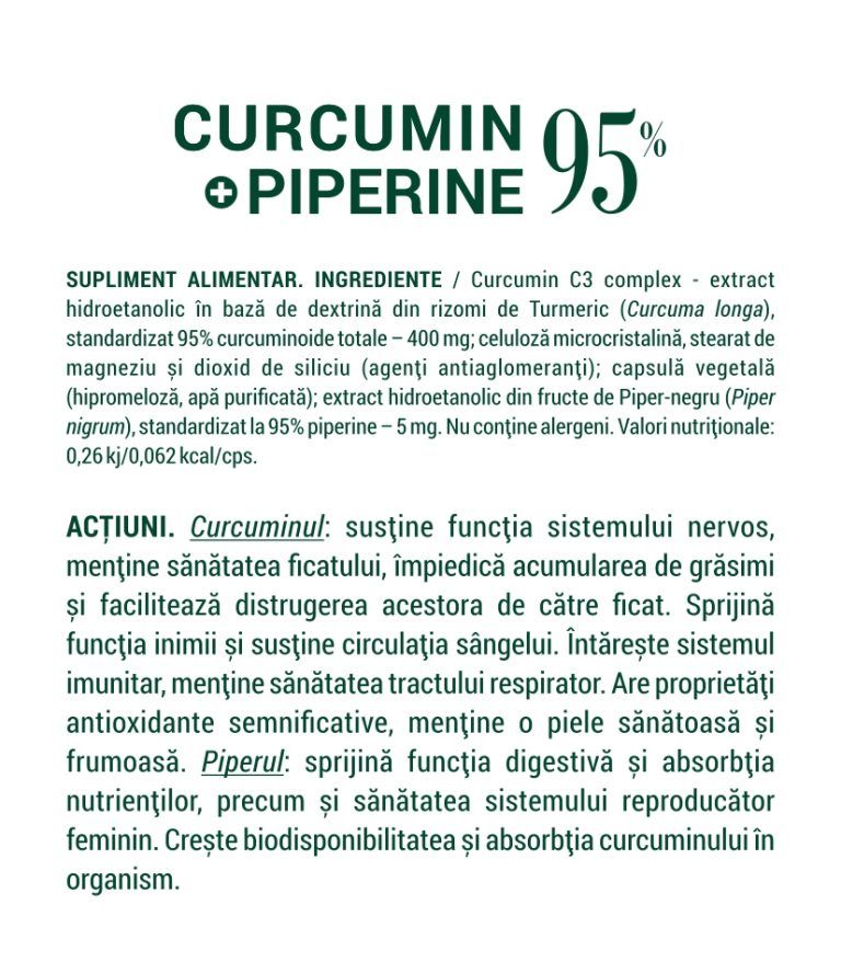 Curcumin 95 Piperine® (curcumina cu piperina) 10/30 Capsule