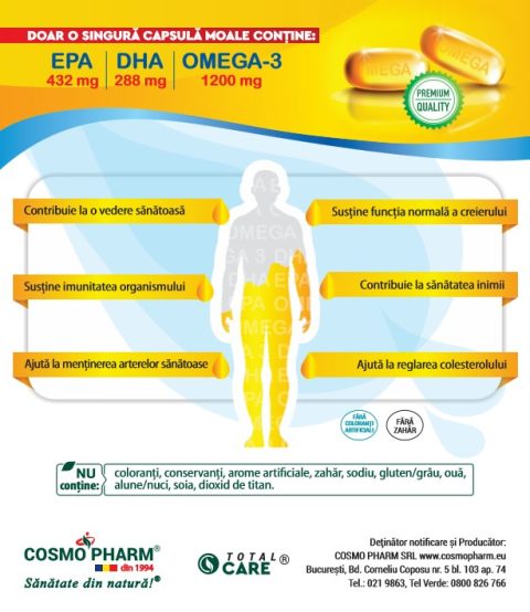 Ulei De Peste Omega 3 - capsule moi. Vezi prospect si pret
