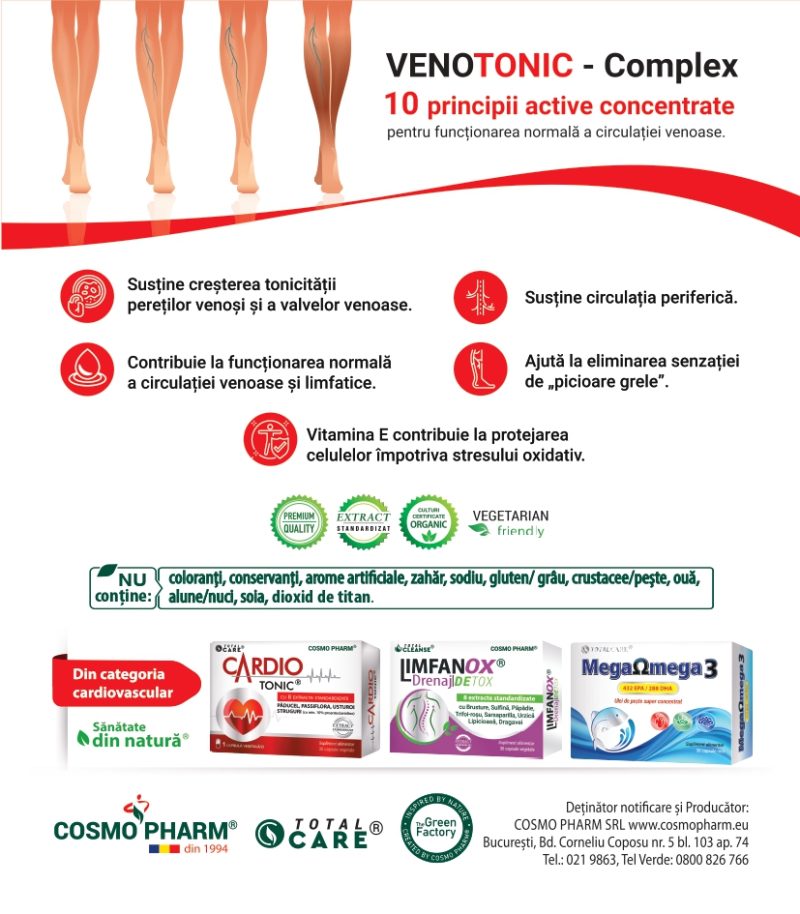 Venotonic - Pastile pentru circulatia sangelui picioare, varice, hemoroizi