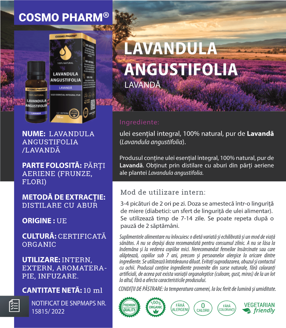 LAVANDULA ANGUSTIFOLIA – Ulei Esential De Lavanda – Uz Intern ...