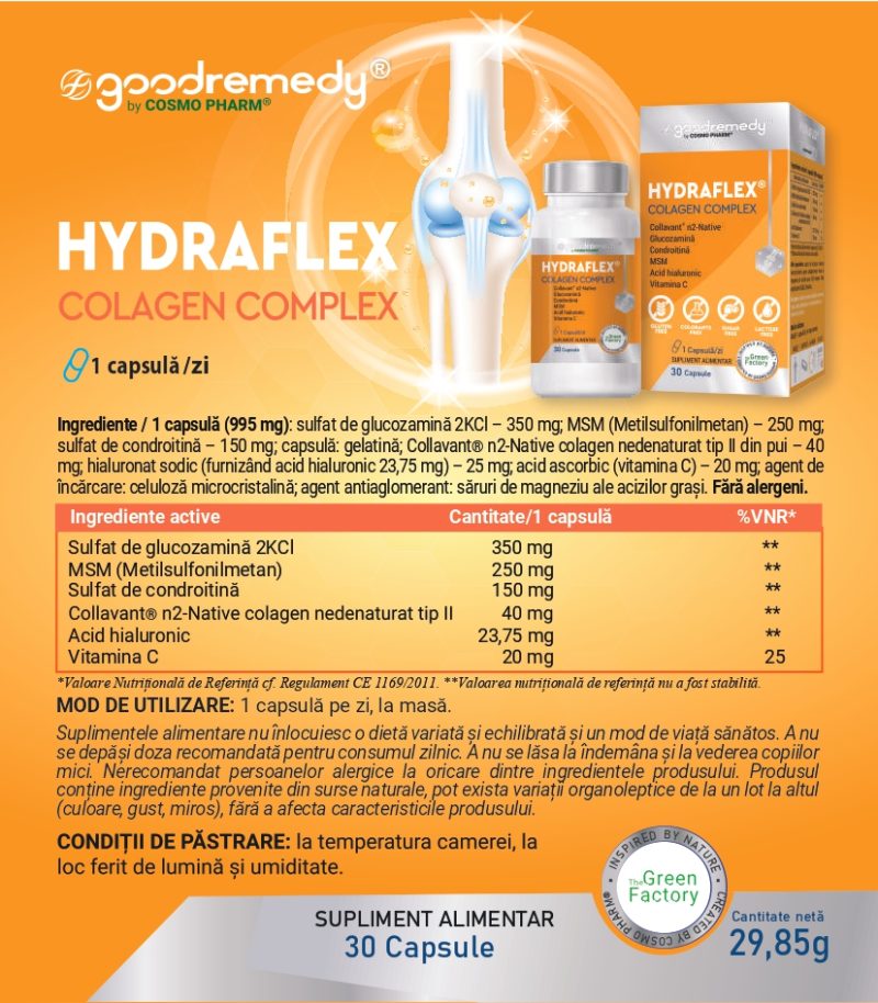 HYDRAFLEX Collavant® n2-Native Colagen Nedenaturat Tip II Din Pui