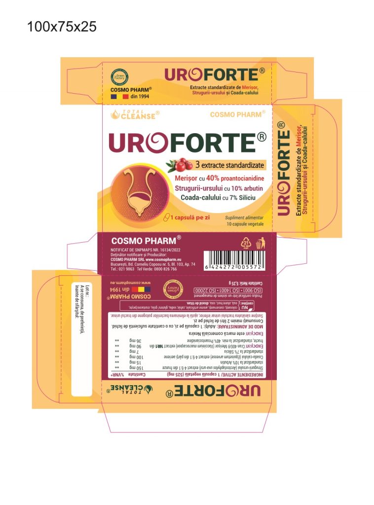 UROFORTE - Supliment Natural Infectii Urinare 1 capsulă/zi