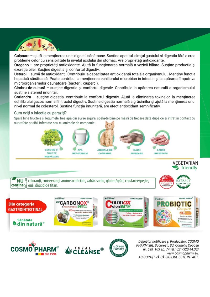 Parasites Forte Total Cleanse® – Pentru Paraziti Intestinali si Viermi