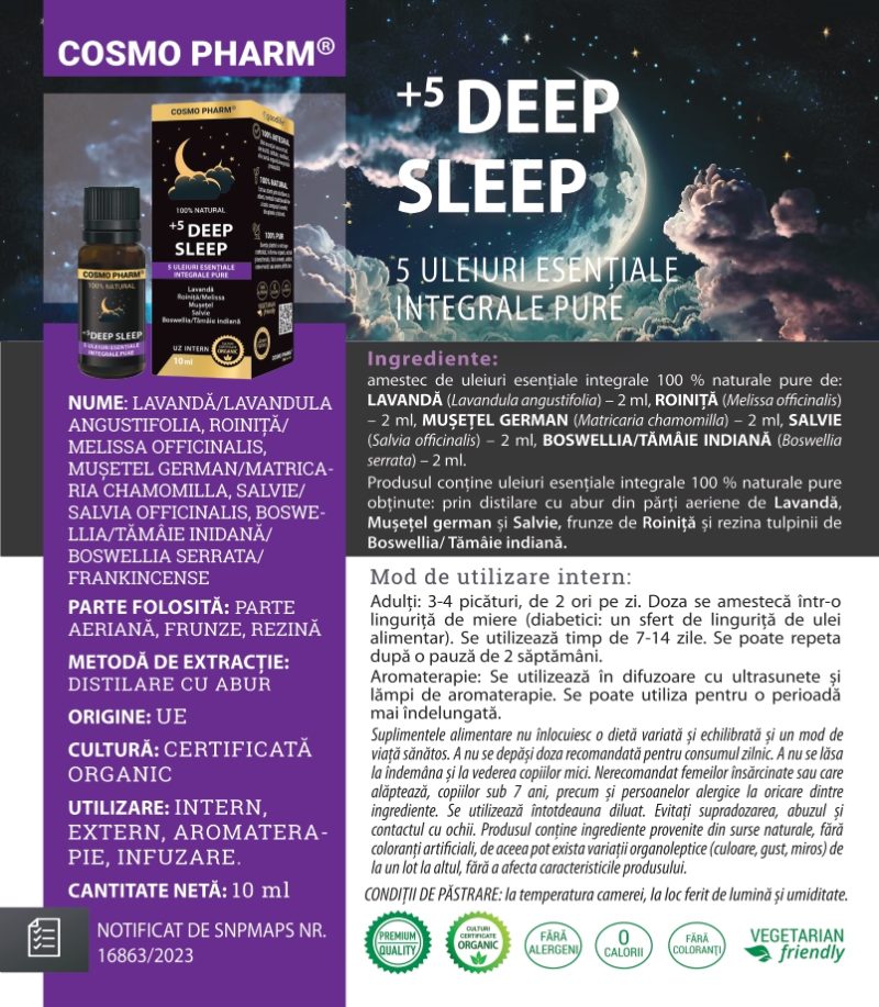 +5 DEEP SLEEP - Uleiuri esentiale pentru somn linistit si odihnitor